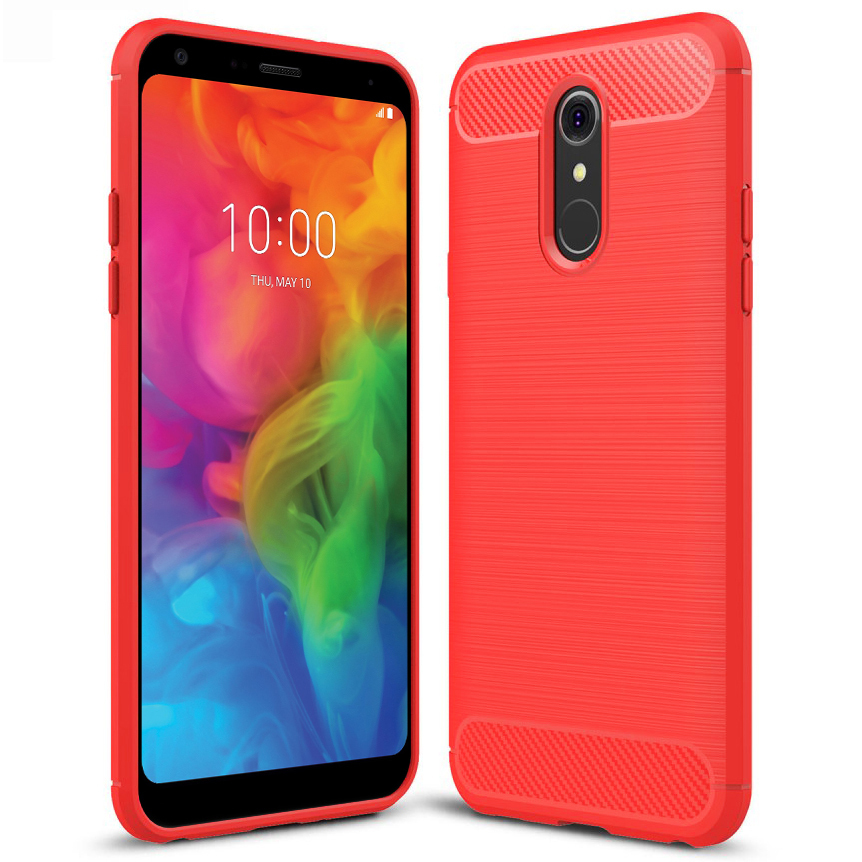 Flexi Slim Carbon Fibre Case for LG Q7 (Red)